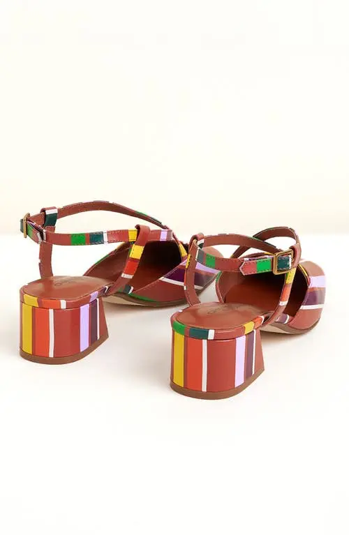 Charlotte Stone Vera Crisscross Slingback Low Block Heel Pump