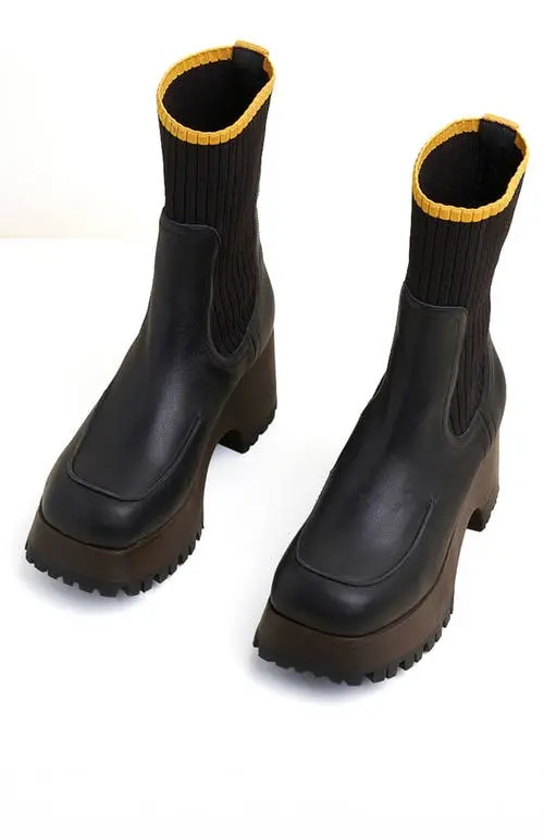 Charlotte Stone Loma Platform Lug Sole Clog Boot