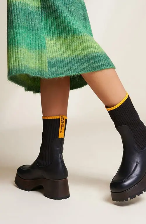 Charlotte Stone Loma Platform Lug Sole Clog Boot