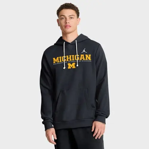 JORDAN BRAND Michigan Wolverines 2025 Sideline Standard Issue Dri-fit Hoodie - Navy