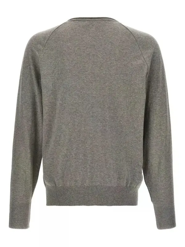 MA'RY'YA V-neck Raglan-sleeve Sweater - Grey