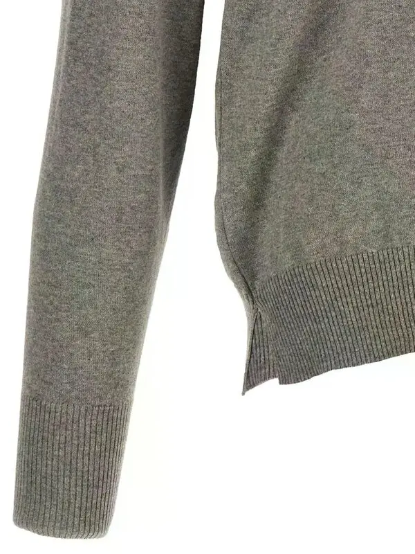MA'RY'YA V-neck Raglan-sleeve Sweater - Grey