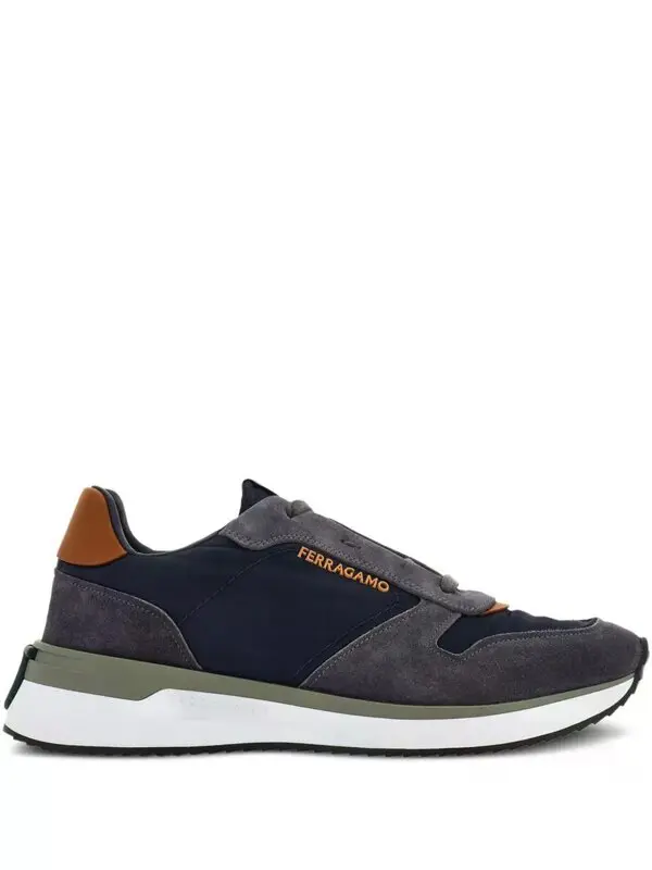 FERRAGAMO Suede Leather Sneakers - Blue