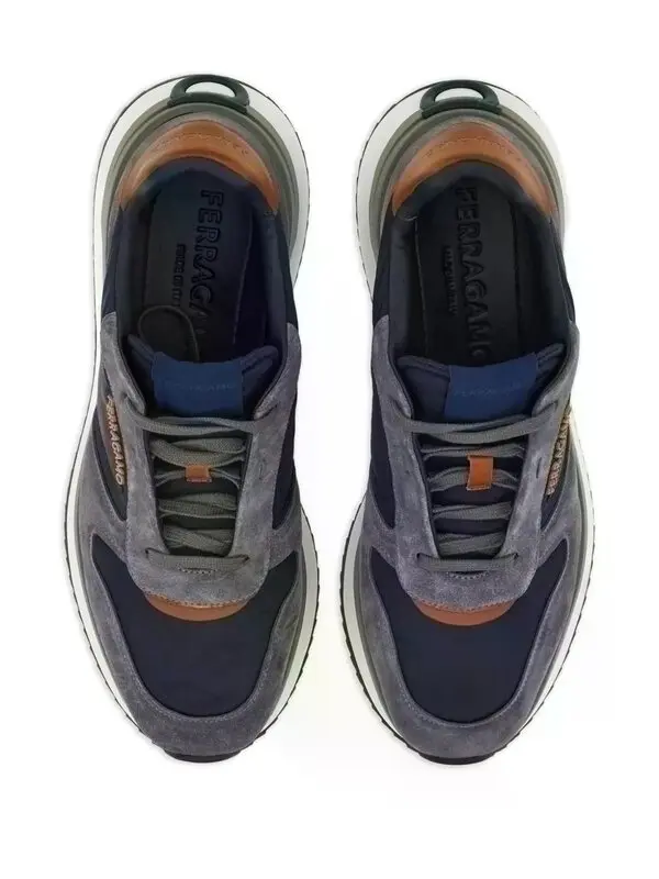 FERRAGAMO Suede Leather Sneakers - Blue