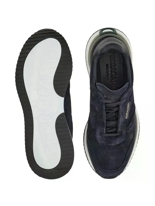 FERRAGAMO Suede Low-cut Sneakers - Blue