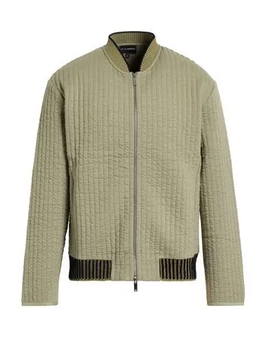 Emporio Armani Cotton Blend Quilted Bomber Jacket - Sage Green