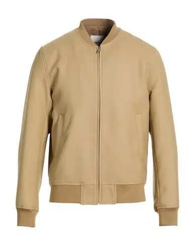 Sandro Bomber Jacket With Knitted Trims - Beige