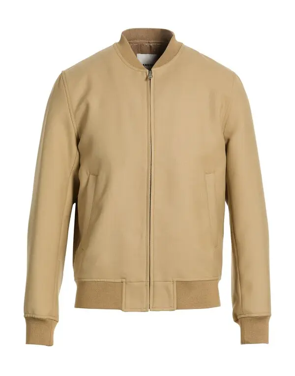 Sandro Bomber Jacket With Knitted Trims - Beige
