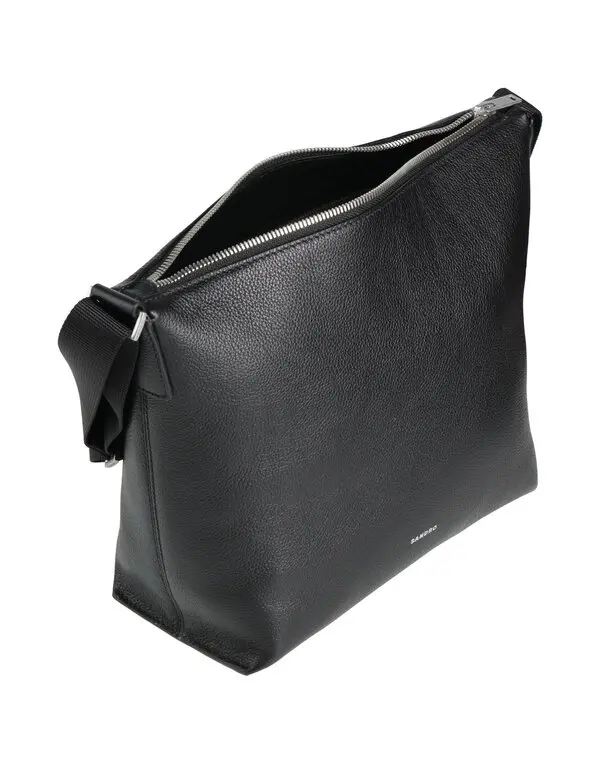Sandro Cross-body Bag In Calfskin And Polyamide