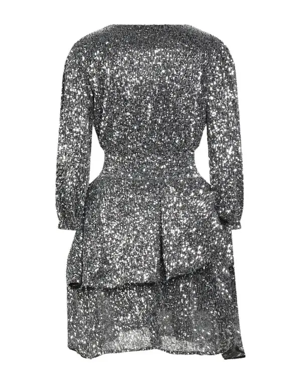 knee length dresses for ladies Mareni V Neck Sequin Mini Dress | Blue Polka Dot | Womens