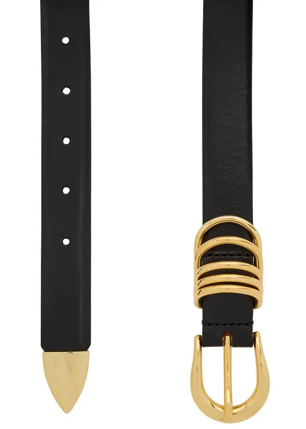DEHANCHE Hollyhock Leather Belt - Black