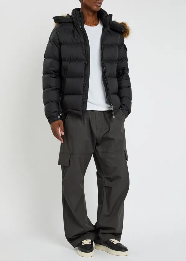 Moncler Maya Faux Fur-embellished Shell Jacket