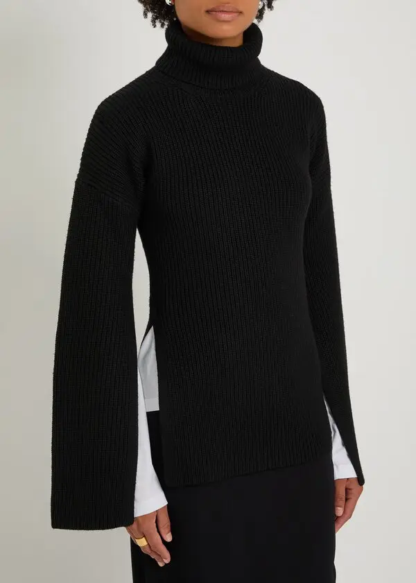 TOTEME Slit Sleeve Ribbed Knit Jumper