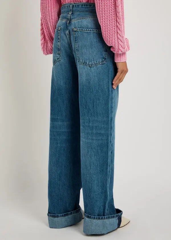 Free People East Bay Cuffed Straight-leg Jeans