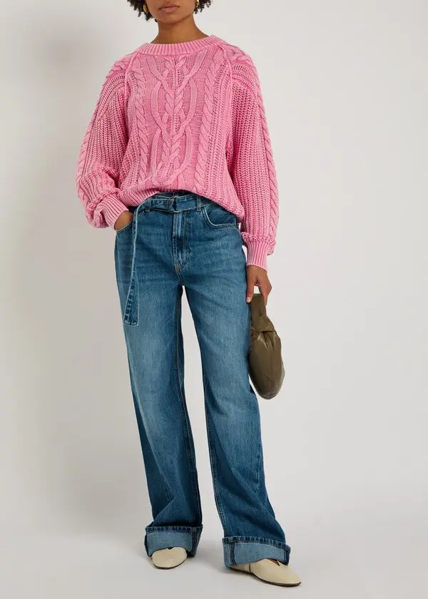 Free People East Bay Cuffed Straight-leg Jeans