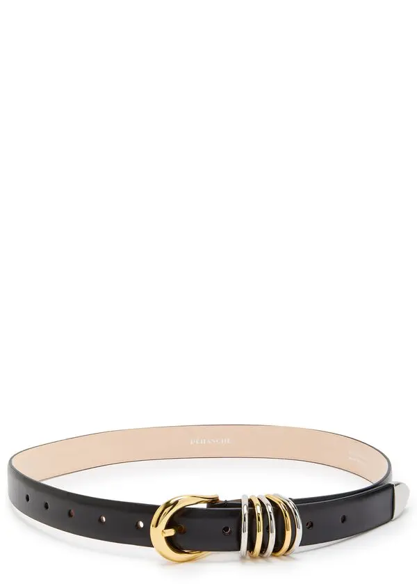 DEHANCHE Hollyhock Mix Leather Belt - Black
