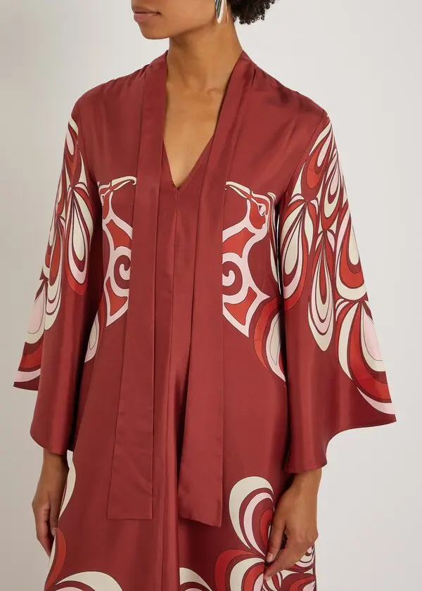 La DoubleJ Magnifico Printed Silk-twill Dress - Multicoloured