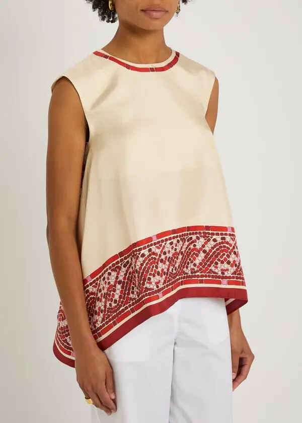 La DoubleJ San Carlo Printed Silk-twill Top - Multicoloured