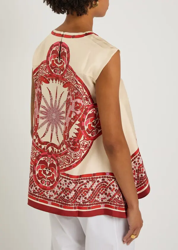 La DoubleJ San Carlo Printed Silk-twill Top - Multicoloured