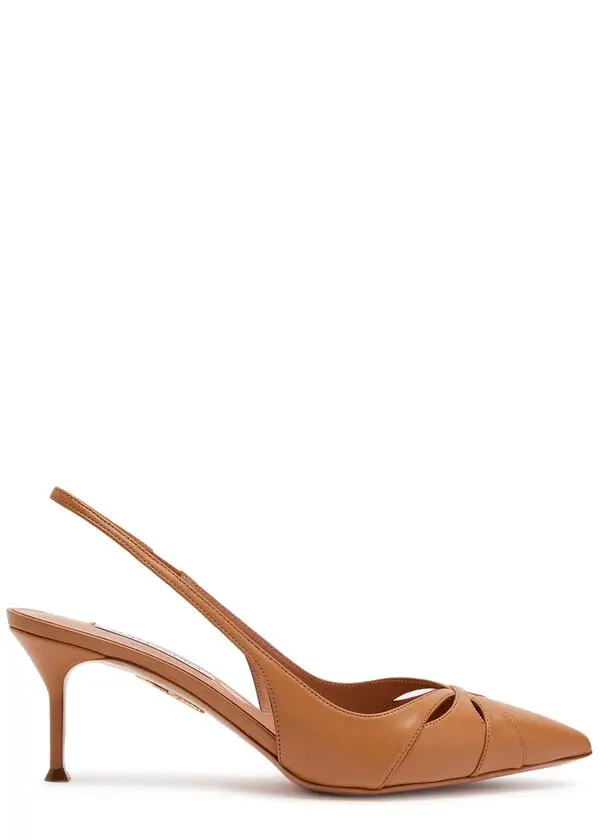AQUAZZURA Moves 65 Leather Slingback Pumps