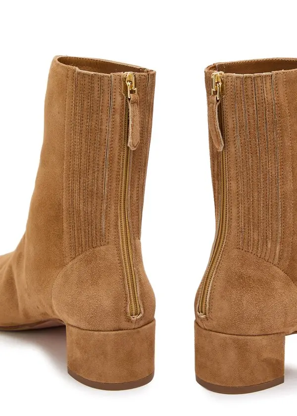 AQUAZZURA Saint Honore Suede Boots - Tan