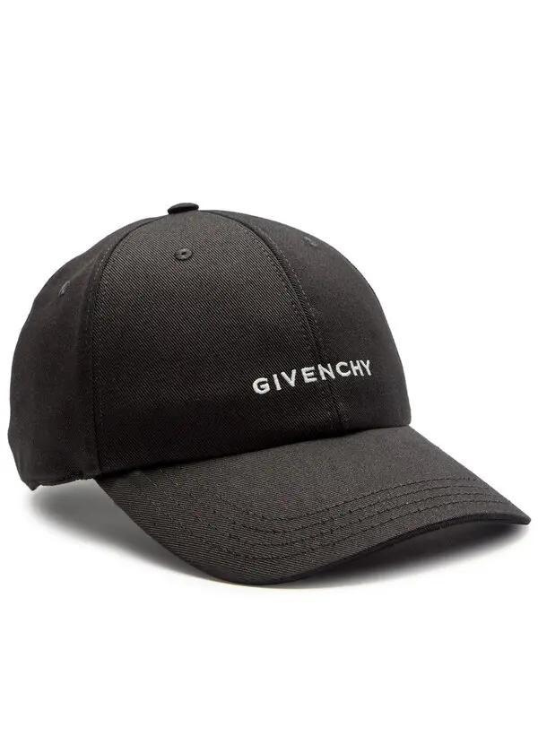 Givenchy Curved Logo-embroidered Cotton Cap - Black