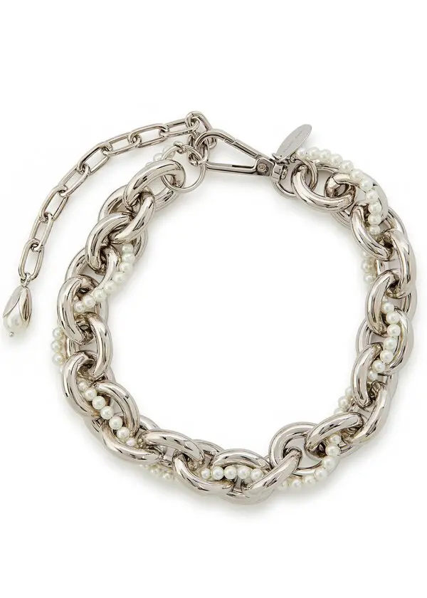 Simone Rocha Faux -embellished Chain Necklace - Pearl