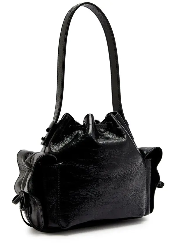 Acne Studios Multipocket Mini Crinkled Leather Bucket Bag