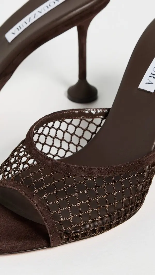AQUAZZURA Bisous Mesh Mules 85mm