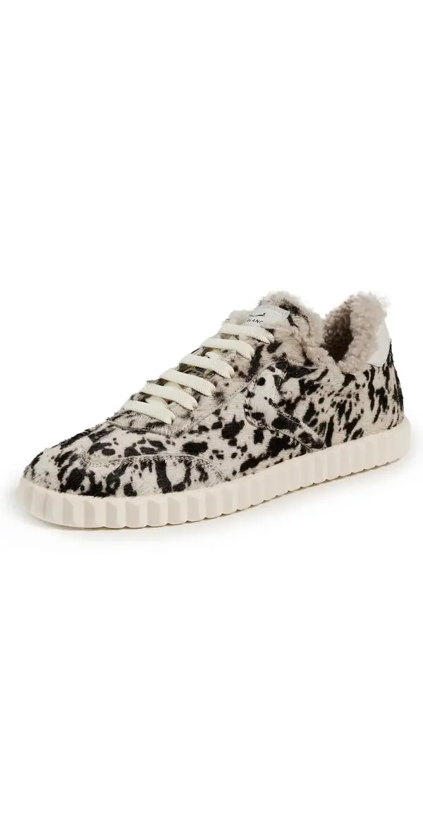 VOILE BLANCHE Ines Faux Fur Sneakers - Black White