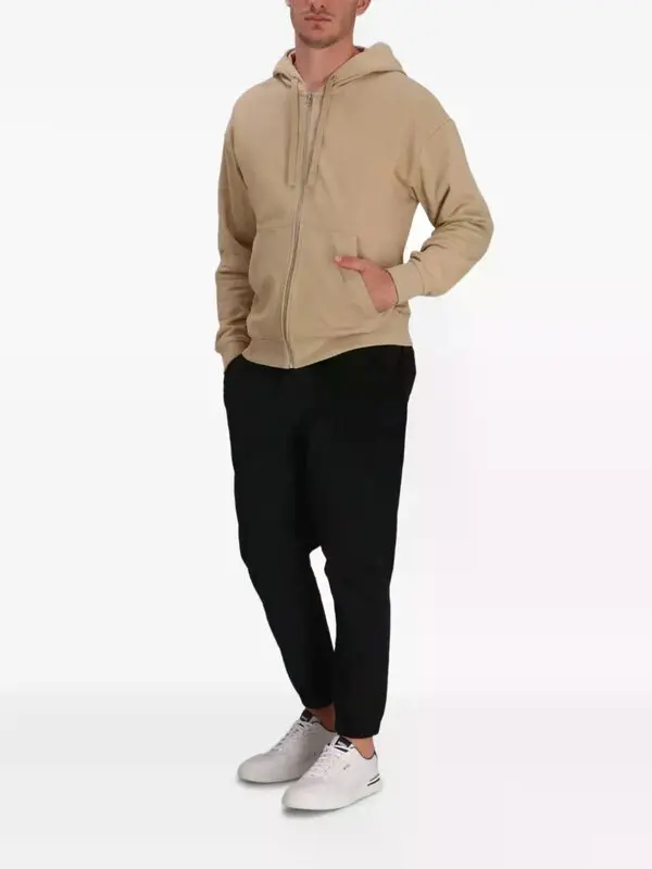 Hugo Hooded Zip-up Sweatshirt - Neutrals
