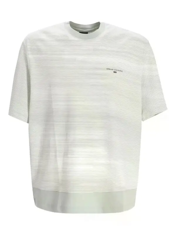 Armani Exchange Striped-pattern Logo-print T-shirt
