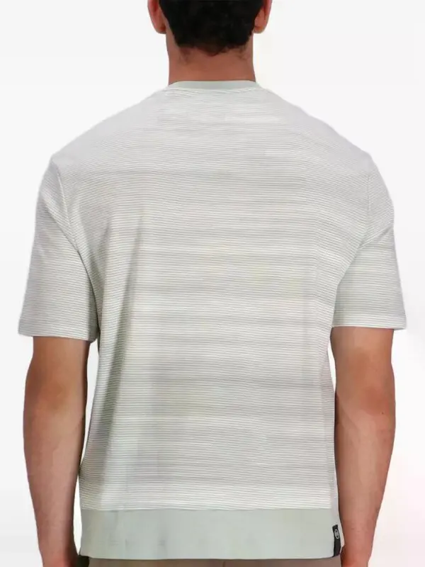 Armani Exchange Striped-pattern Logo-print T-shirt