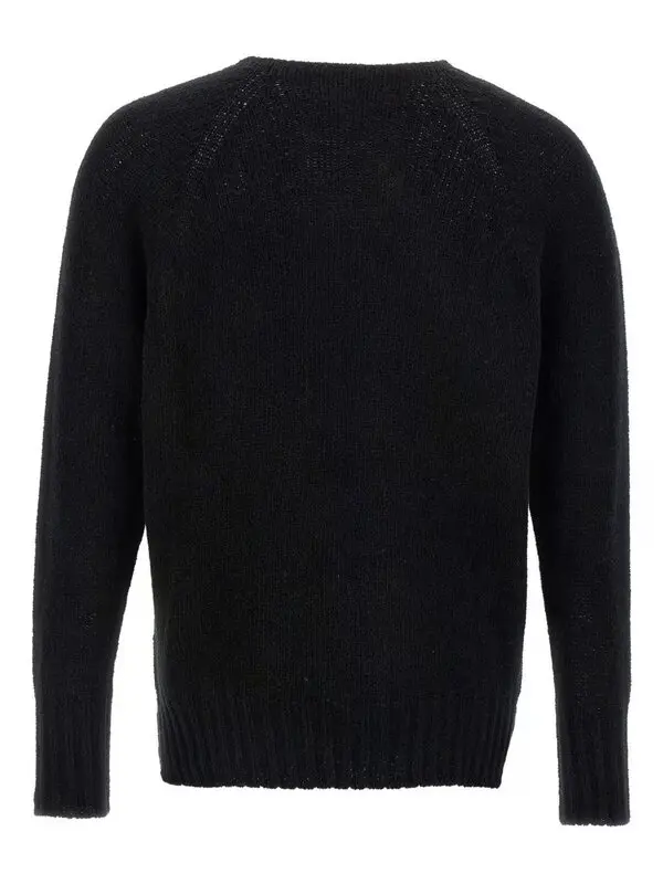 MA'RY'YA V-neck Bouclé Sweater - Black