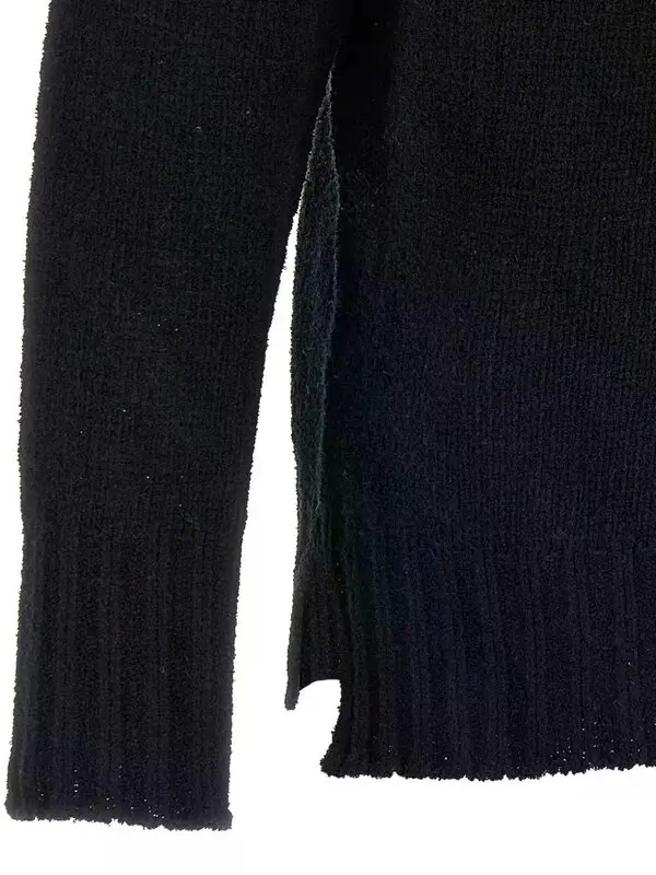 MA'RY'YA V-neck Bouclé Sweater - Black