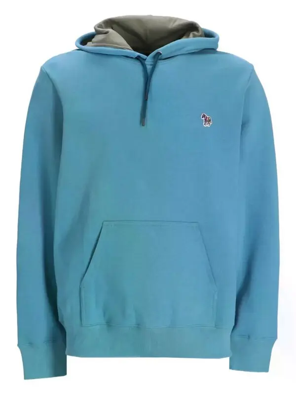 Paul Smith Logo-patch Cotton Hoodie - Blue