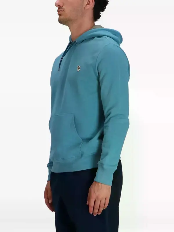 Paul Smith Logo-patch Cotton Hoodie - Blue