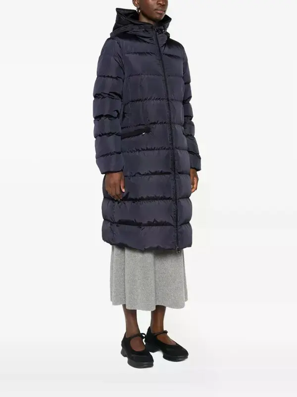 Moncler Avocette Hooded Quilted Coat - Blue