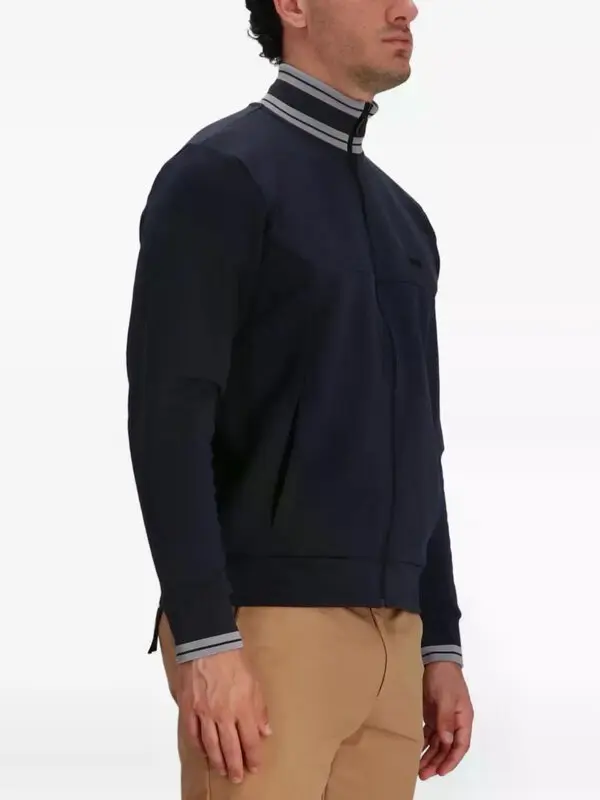 BOSS Ribbed-trim Zip-fastening Sweater
