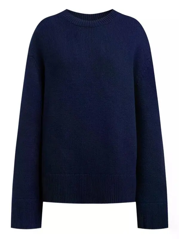 12 STOREEZ Crew Neck Merino Wool Sweater - Blue