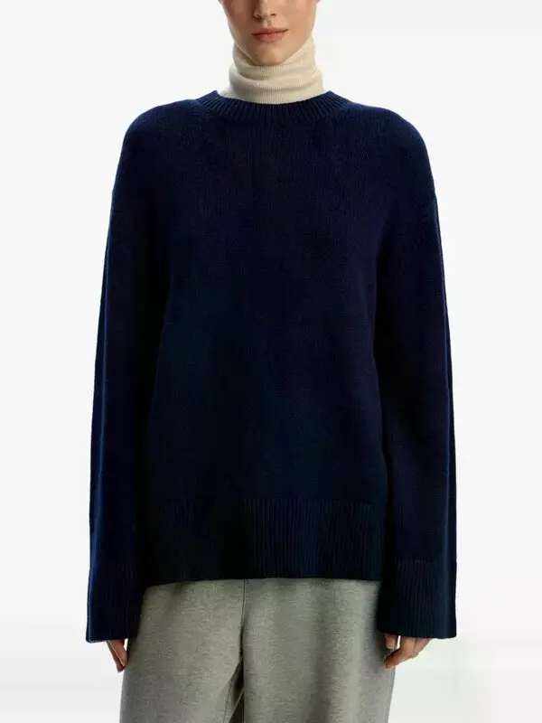 12 STOREEZ Crew Neck Merino Wool Sweater - Blue