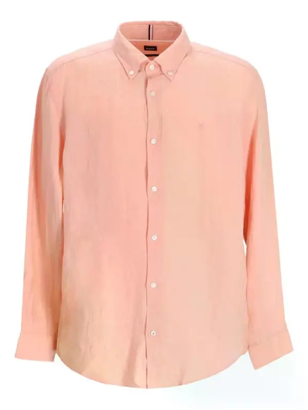 BOSS Long-sleeve Linen Shirt - Pink