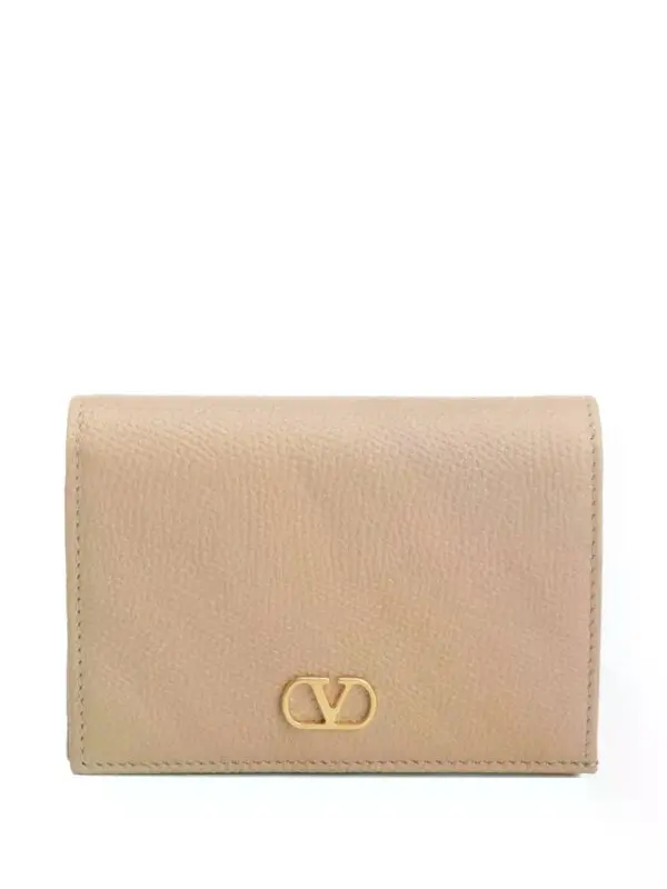 Valentino Garavani Grained Metallic Signature Wallet - Neutrals