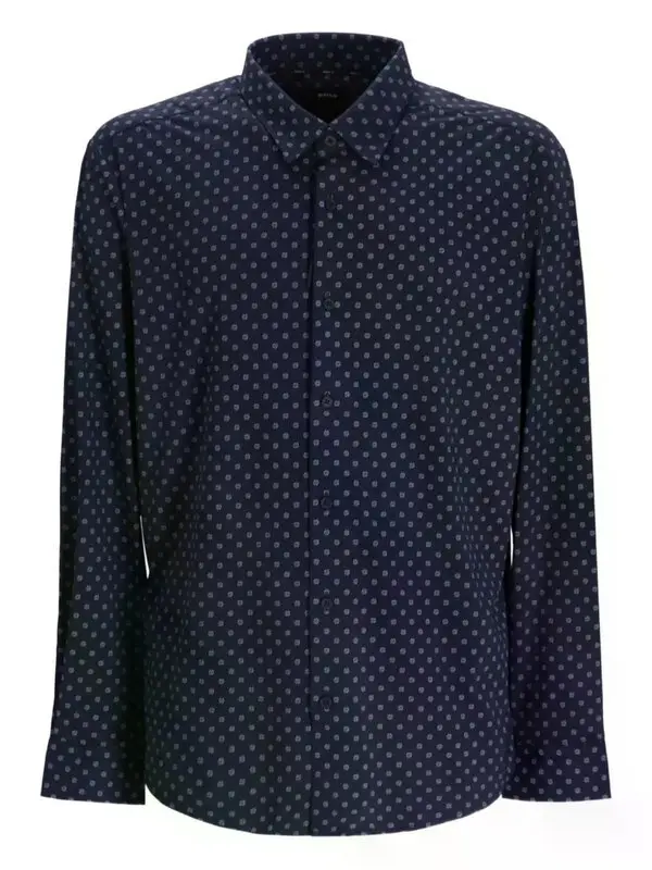 BOSS Patterned Long-sleeved Shirt - Blue