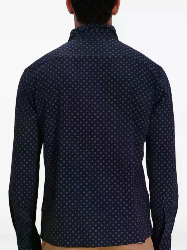BOSS Patterned Long-sleeved Shirt - Blue