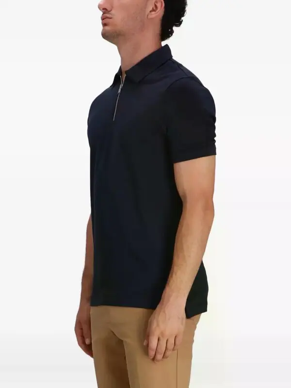 BOSS Zip-neck Polo Shirt - Blue