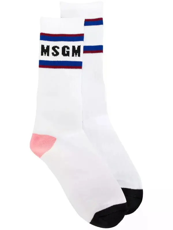 MSGM Logo Socks - White