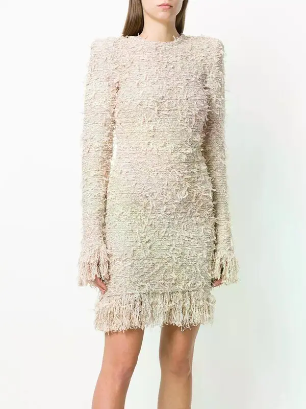 Balmain Frayed Fitted Dress