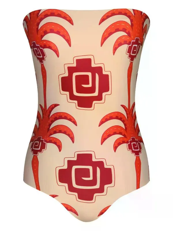 Johanna Ortiz Alta Mar Palm-tree Swimsuit - Neutrals