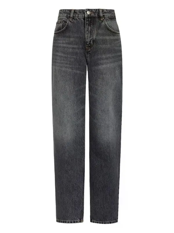 12 STOREEZ Patch-detail Straight-leg Jeans